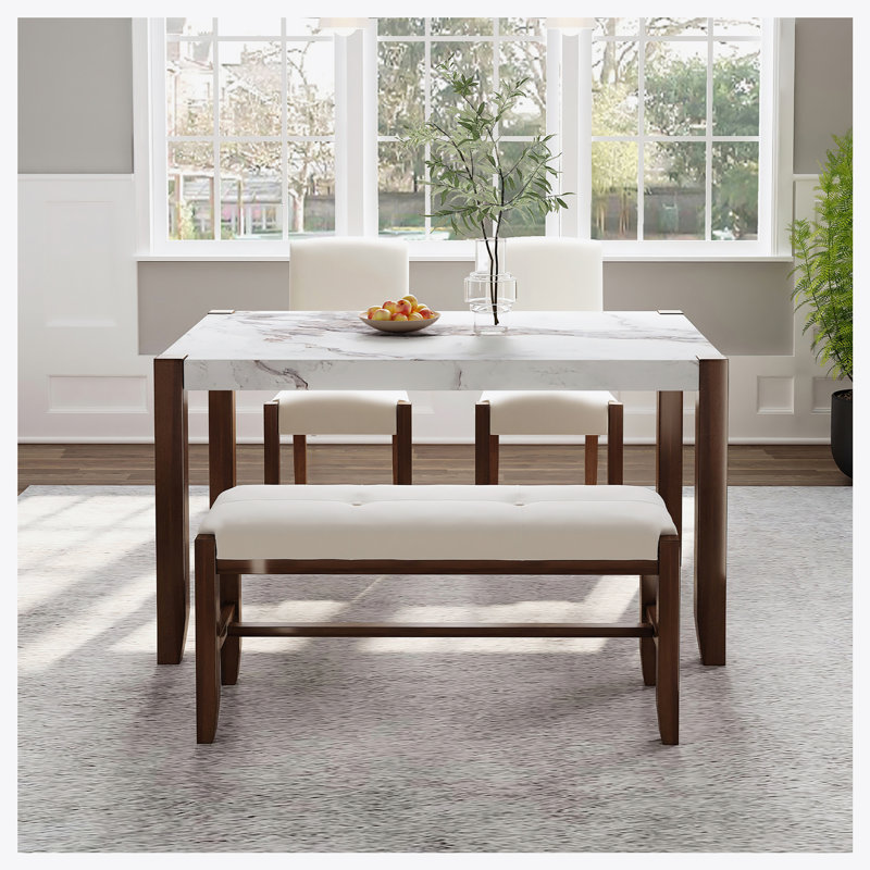 George Oliver 4 Pieces Dining Table Sets, with Fixed Table | Wayfair