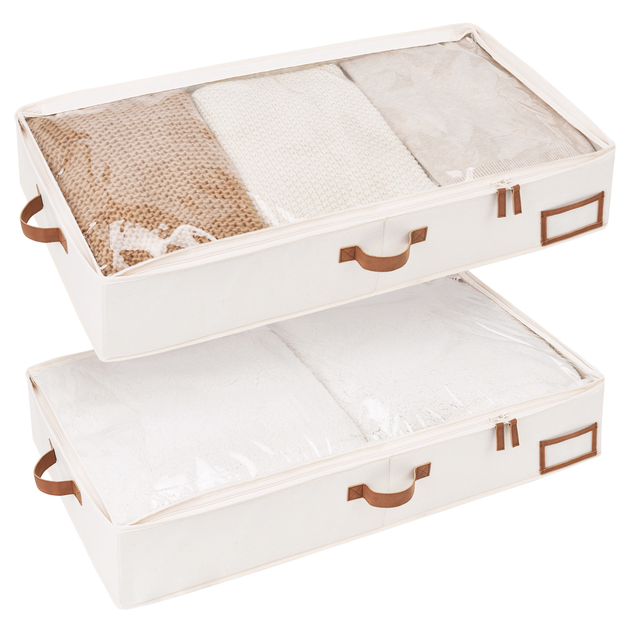 StorageWorks Underbed Storage Box with Clear Window and Sturdy ...