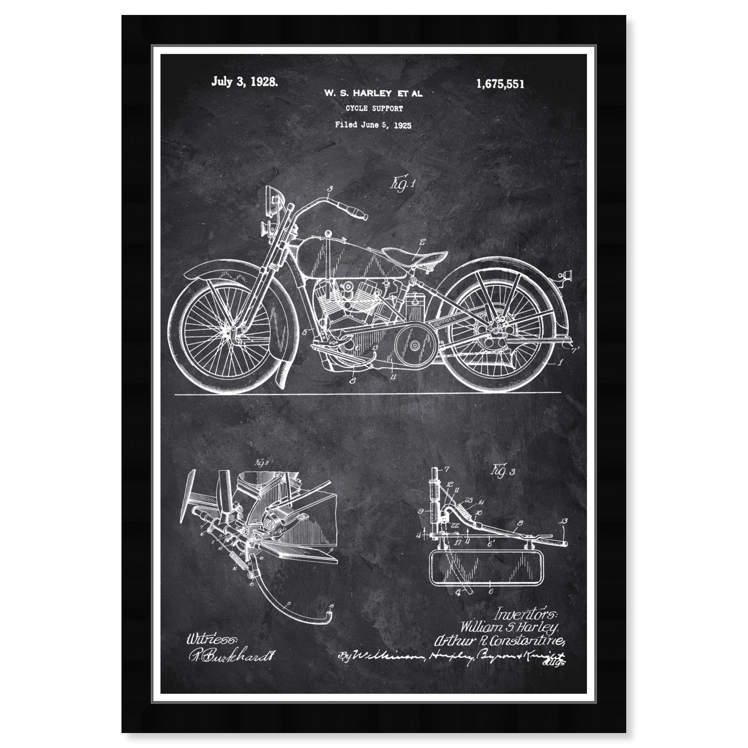 17 Stories 'Transportation Harley 1928 Chalkboard Motorcycles ...