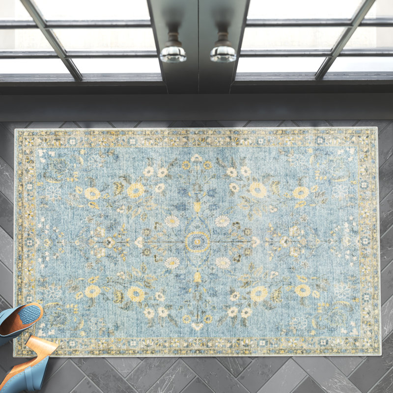 Berger Performance Blue/Gray/Yellow Rug & Reviews | Birch Lane