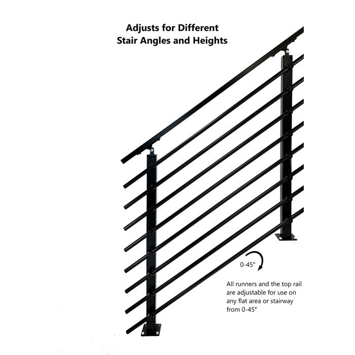 Concept Fusion Modern Horizontal Adjustable Railing Banister System for ...