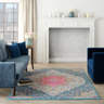 Langley Street® Verda Oriental Blue/Pink Area Rug "& Reviews" | Wayfair