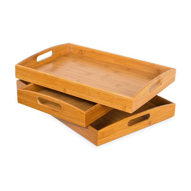 Red Barrel Studio® Isamari Bamboo Tray - Set of 3 & Reviews | Wayfair