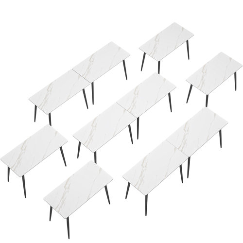 George Oliver White Rectangular Sintered Stone Conference Tables With ...