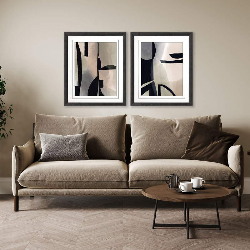 Paragon " Shape Shift I " by Heligan 2 - Pieces Set on Paper | Wayfair