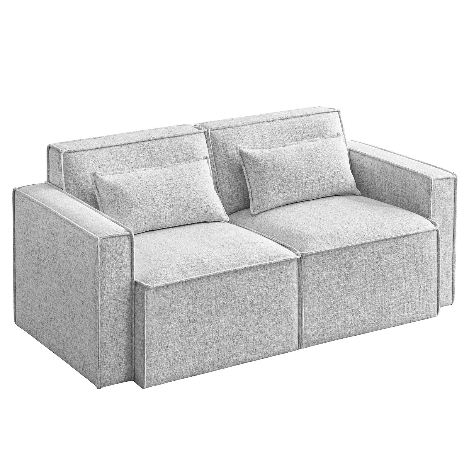Ebern Designs Taufner 66'' Square Arm Modular Loveseat & Reviews | Wayfair