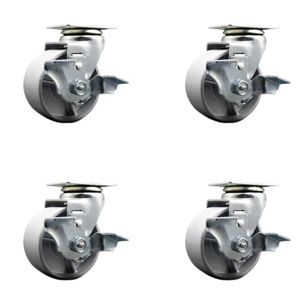 Service Caster Semi Steel Cast Iron Caster Set with Ball Bearingand ...