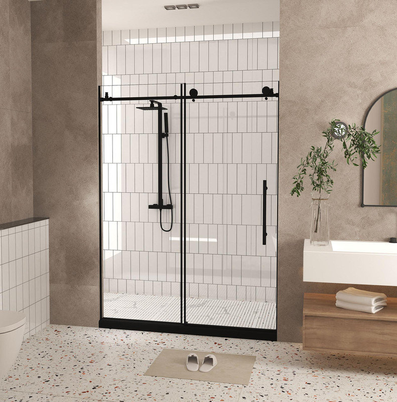 IRHOMA Explosion-Proof Frameless Shower Door 76" - 6mm Tempered Glass ...