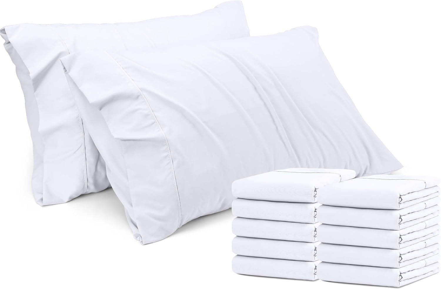 AMIPOR Bedding Queen Pillow Cases - 12 Pack - Envelope Closure - Soft ...