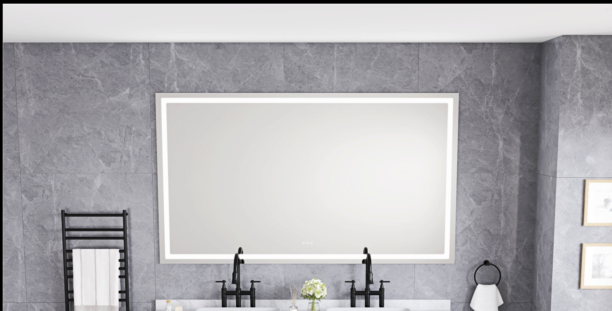 Orren Ellis 84 X 48 Inch LED Bathroom Mirror | Wayfair