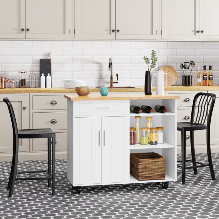 Lark Manor Anjuta Wood Kitchen Cart & Reviews | Wayfair