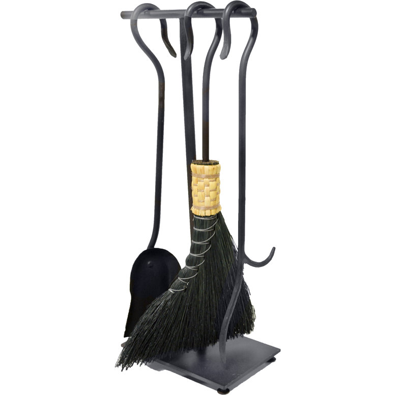 Gracie Oaks 4 Piece Fireplace Tool Set & Reviews | Wayfair