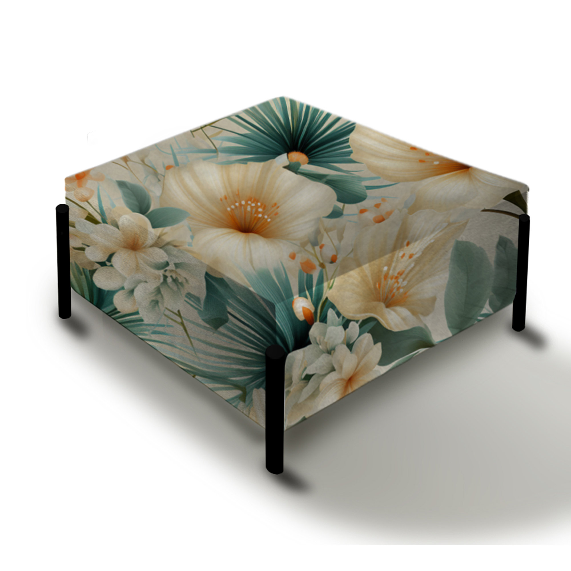 Design Art Seashell Serenity Tropical Pattern I - Coastal Large Square ...