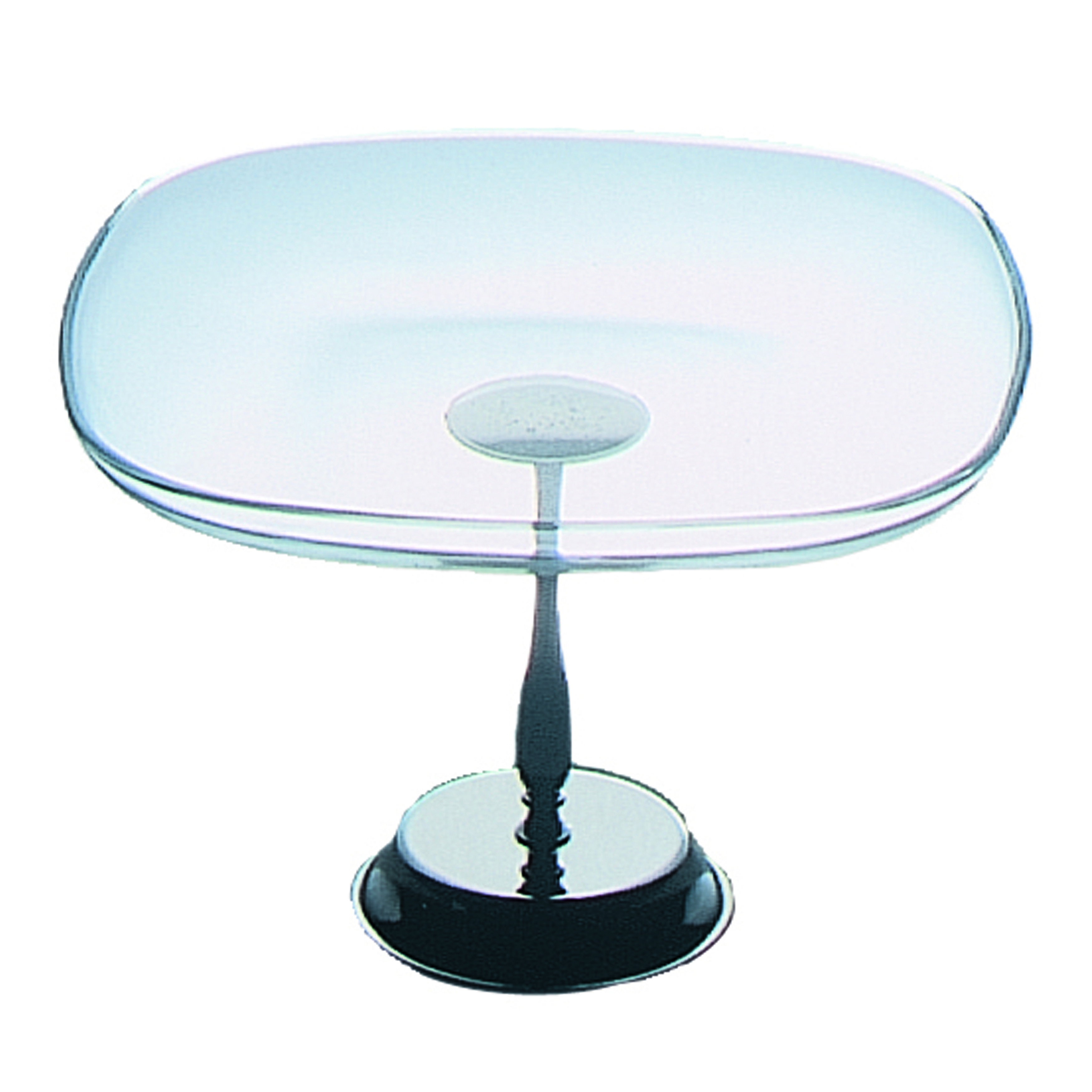 MEPRA Palace Square Glass Plate with Base - 6 Pieces - Stainless Steel ...