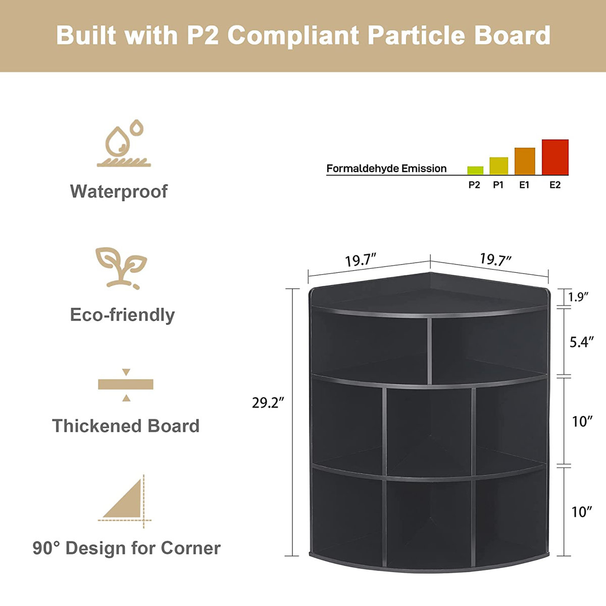 Wade Logan® Cayhlin 3-Tier Corner Bookcase Cabinet with 8 Cubbies ...