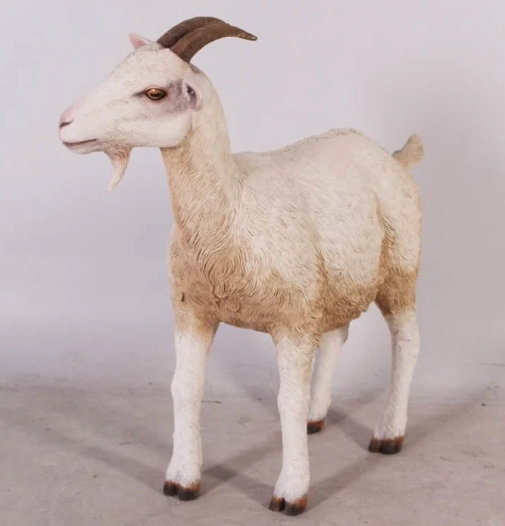 Rosalind Wheeler Cream Goat Life Size Statue | Wayfair