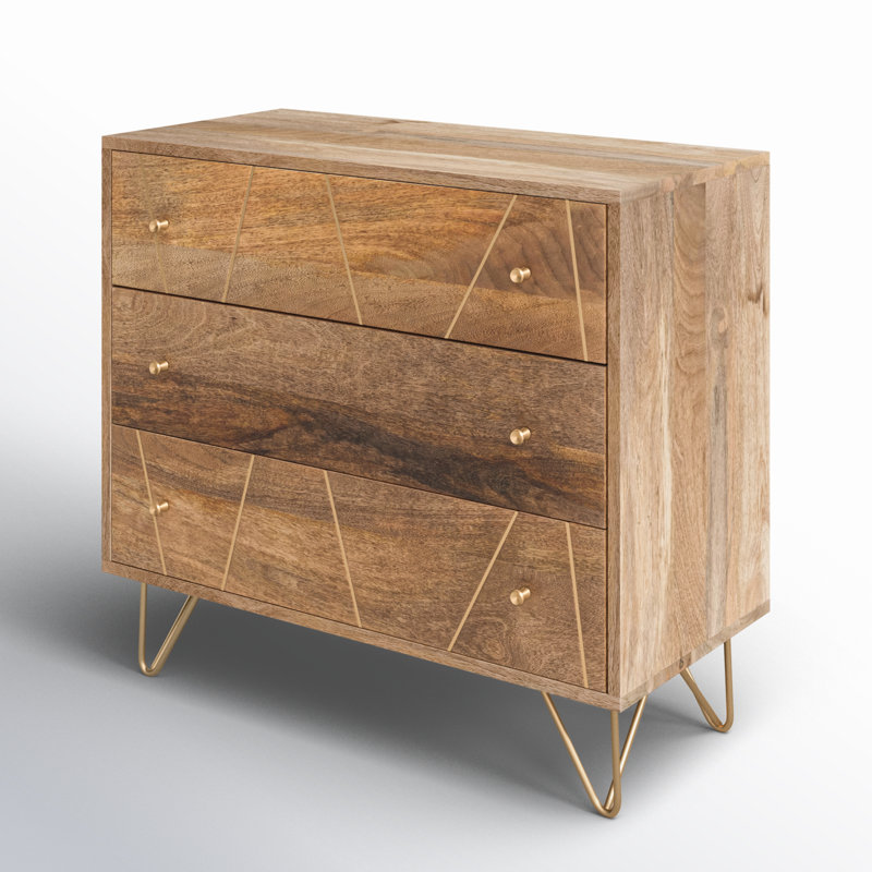 George Oliver Resch 3 Drawer 31.8" W Solid Wood Dresser & Reviews | Wayfair