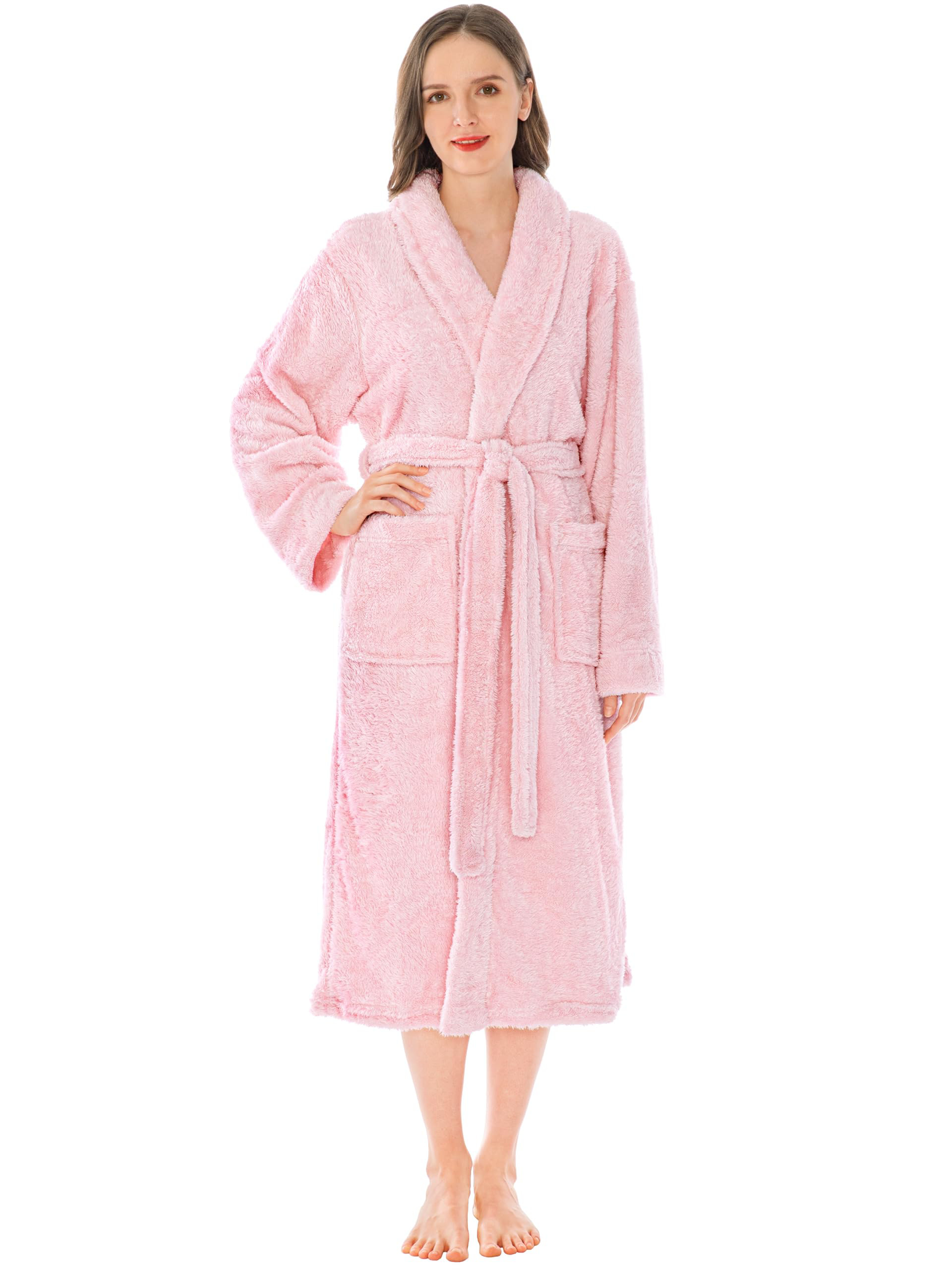 Latitude Run® Premium Womens Plush Soft Robe Fluffy, Warm, Fleece ...