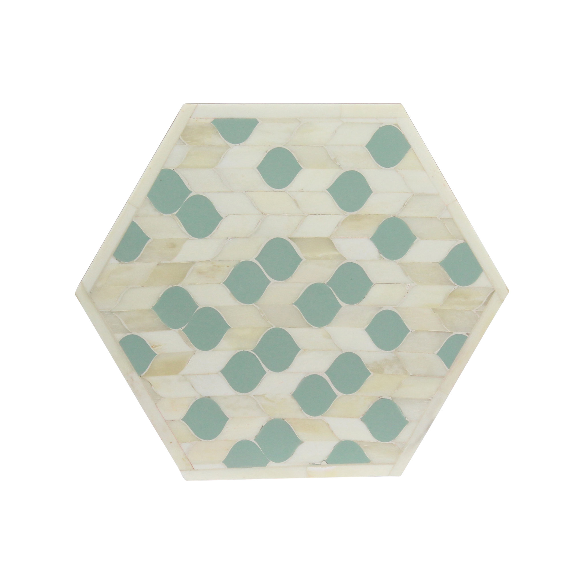 Mela Artisans Native Narrative Foliage Trivet Hexagon In Leaf Vine ...