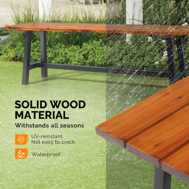 Millwood Pines Log Color/Light Brown Fir Wood Outdoor Bench | Wayfair