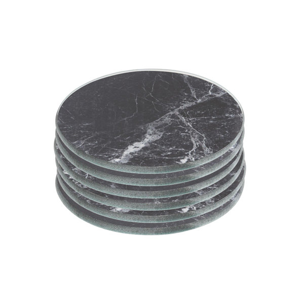 Harbour Housewares Glass Round 6 Piece Coaster Set | Wayfair.co.uk
