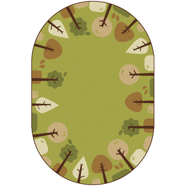 Carpets for Kids Tranquil Trees Decorative Nursery Tufted Green/Tan ...