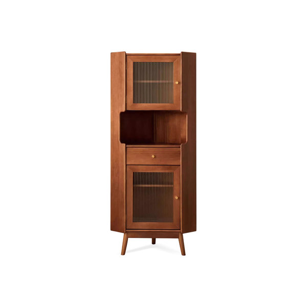 Corrigan Studio® Walnut Solid Wood Corner Cabinet | Wayfair
