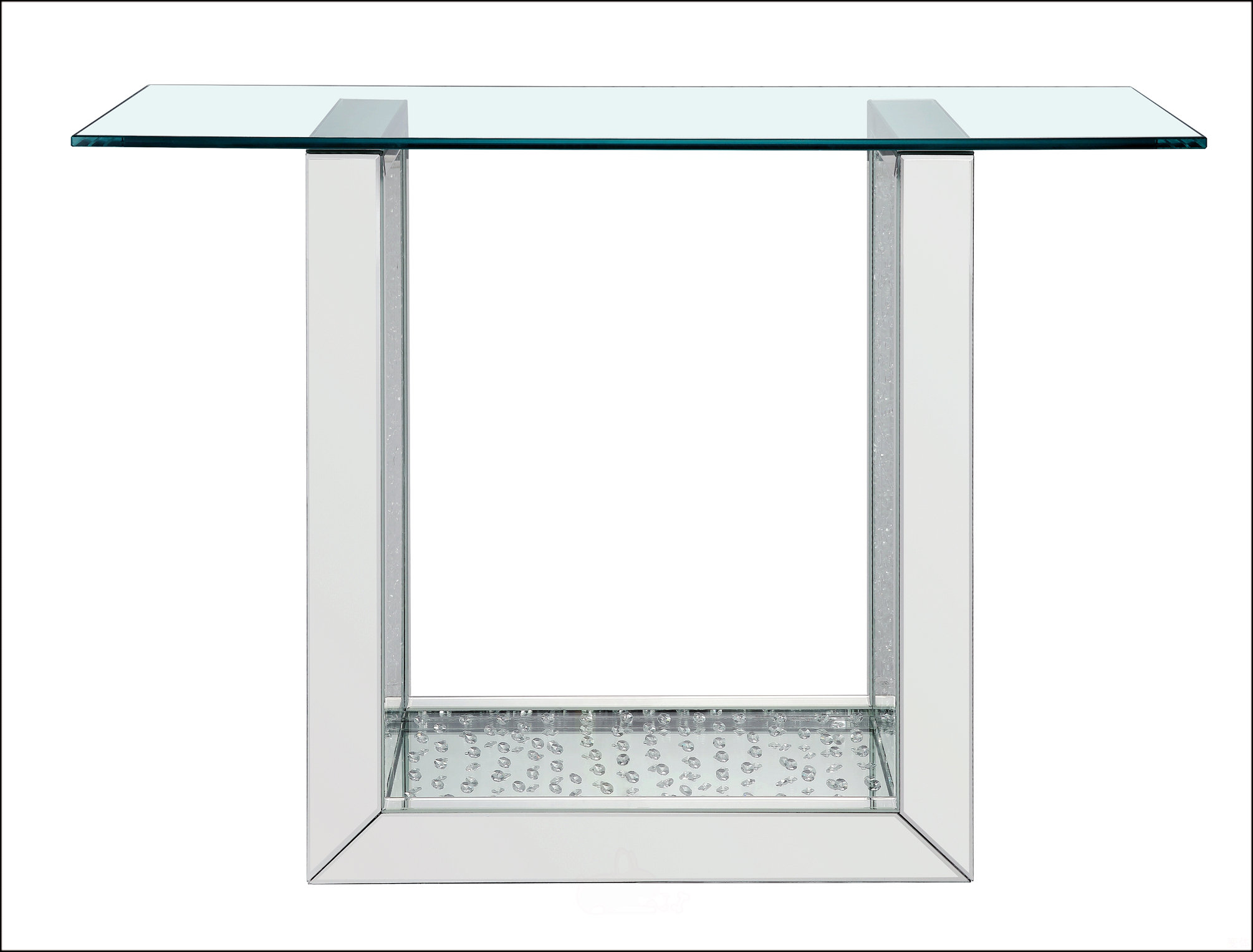 Mercer41 Glamorous Mirrored And Crystal Console Table For Stylish ...