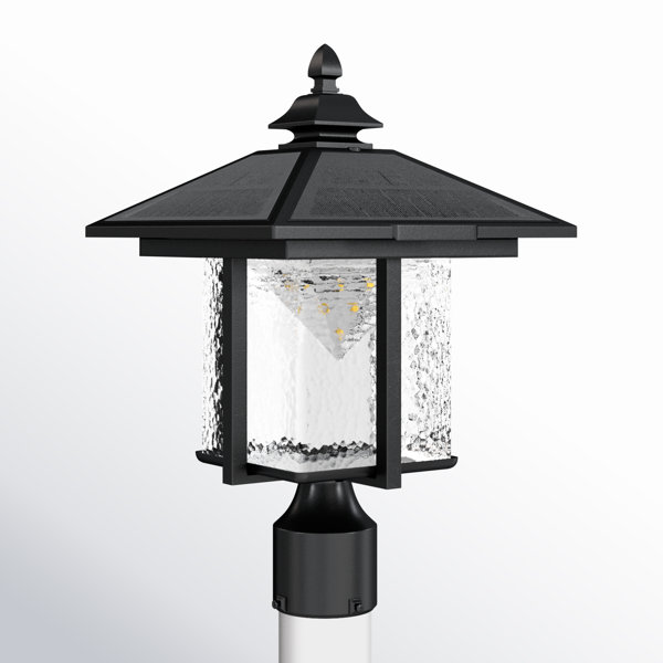 Lark Manor™ Credle Black 1 -Light 15.25" H Solar Powered Integrated LED ...