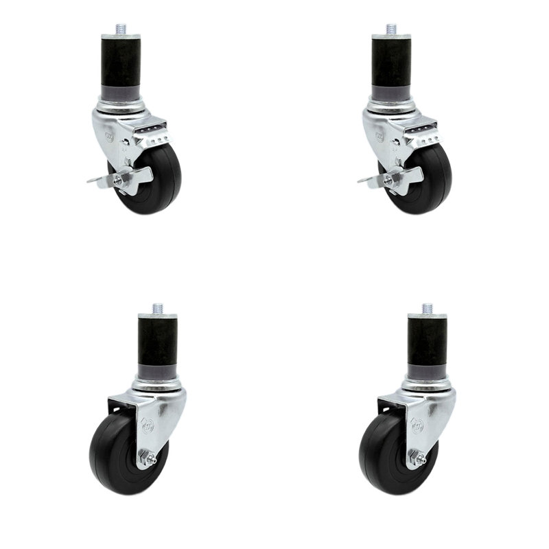 Service Caster 4-Piece Hard Rubber Caster Set | Wayfair