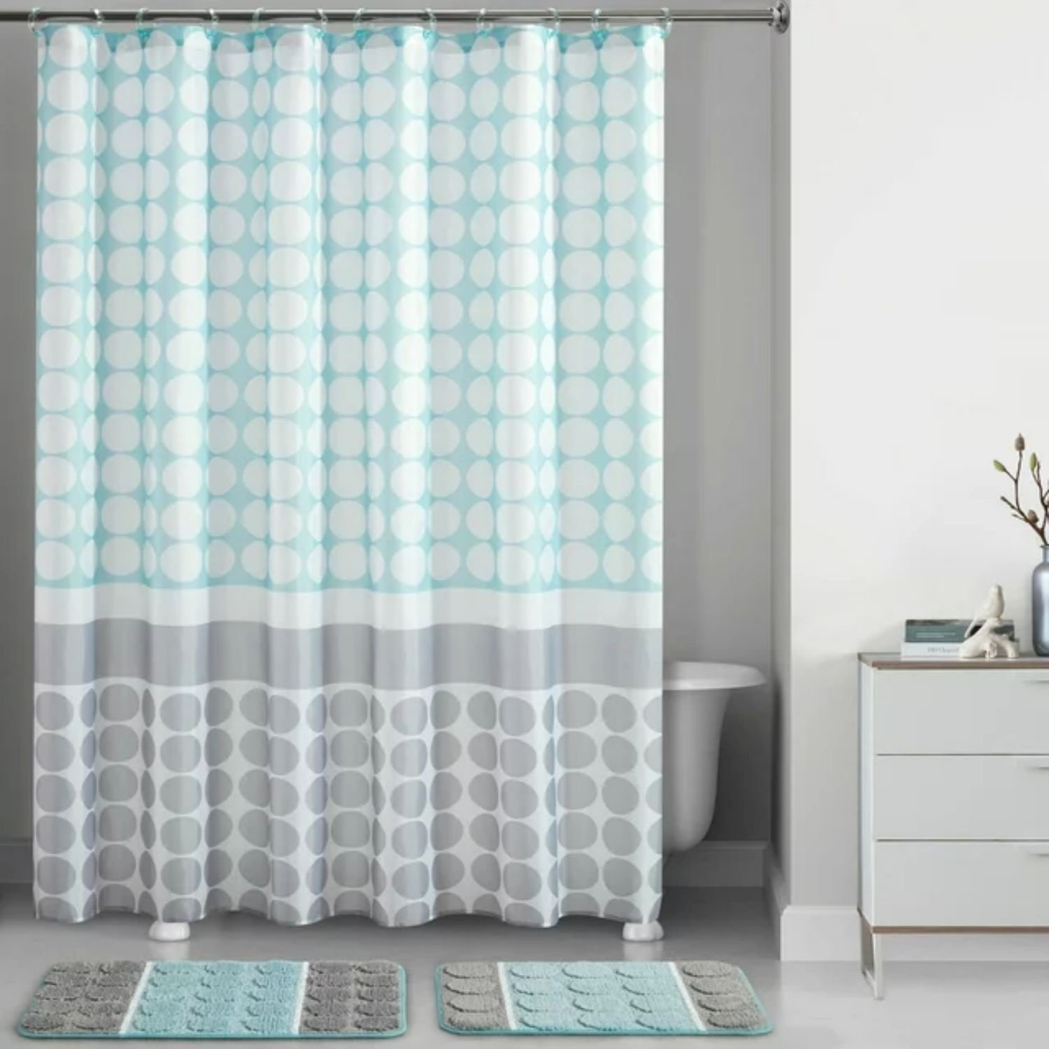 Hokku Designs Madyn Geometric Shower Curtain with Hooks Included | Wayfair