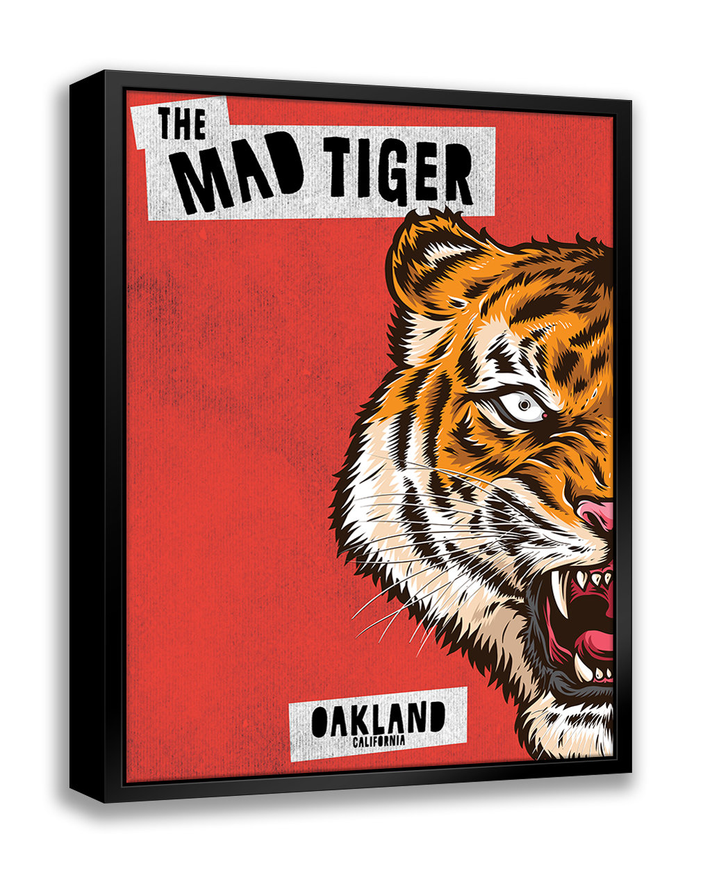 ATX Art Group LLC The Mad Tiger - Floater Frame Print on Canvas | Wayfair