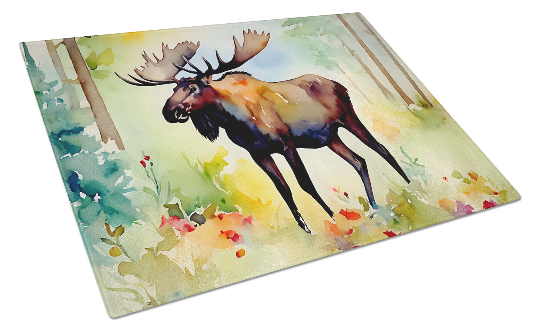 Caroline's Treasures Moose Glass Cutting Board Large | Wayfair