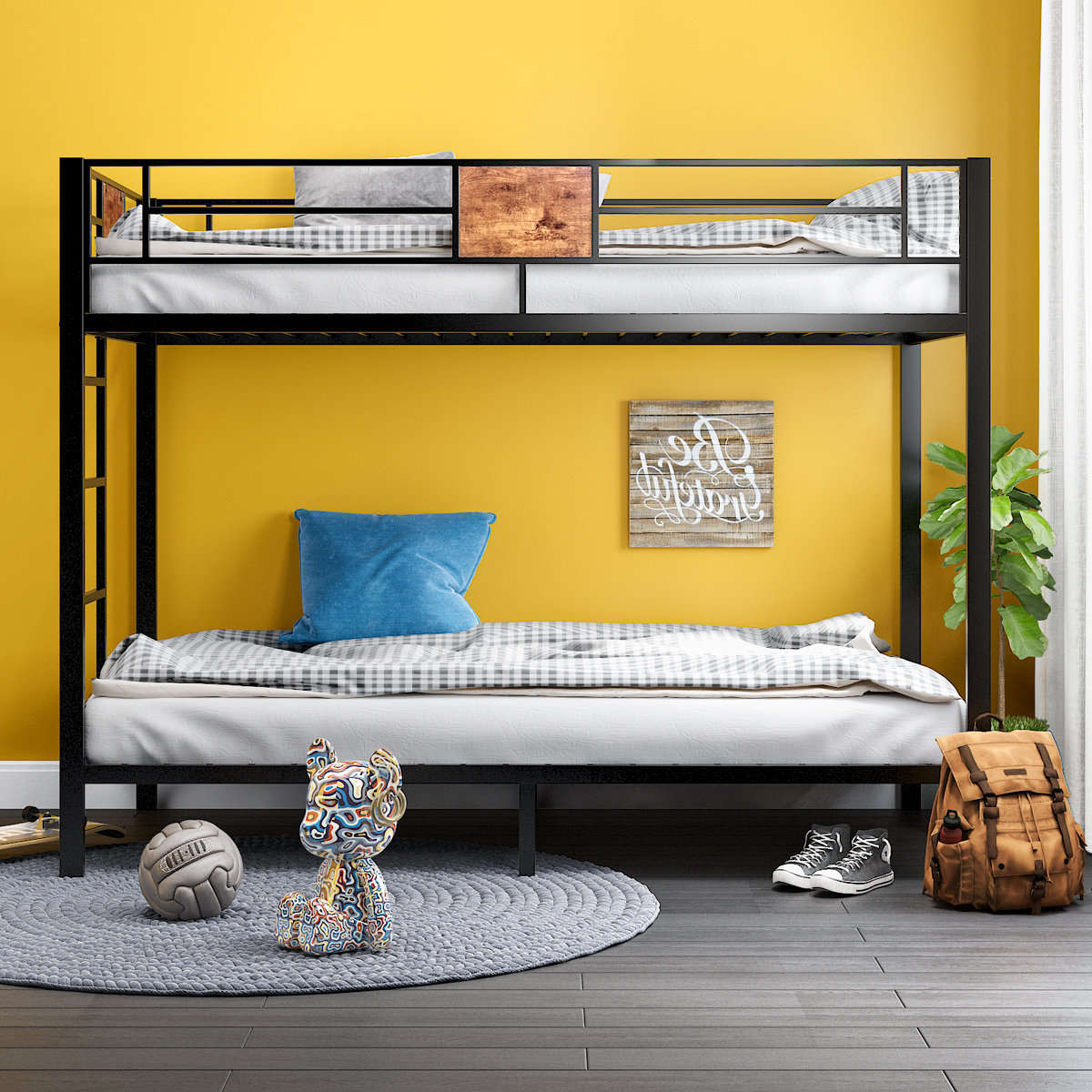 Mason & Marbles Kauffman Kids Twin Platforms Loft Bed and Bunk Metal ...