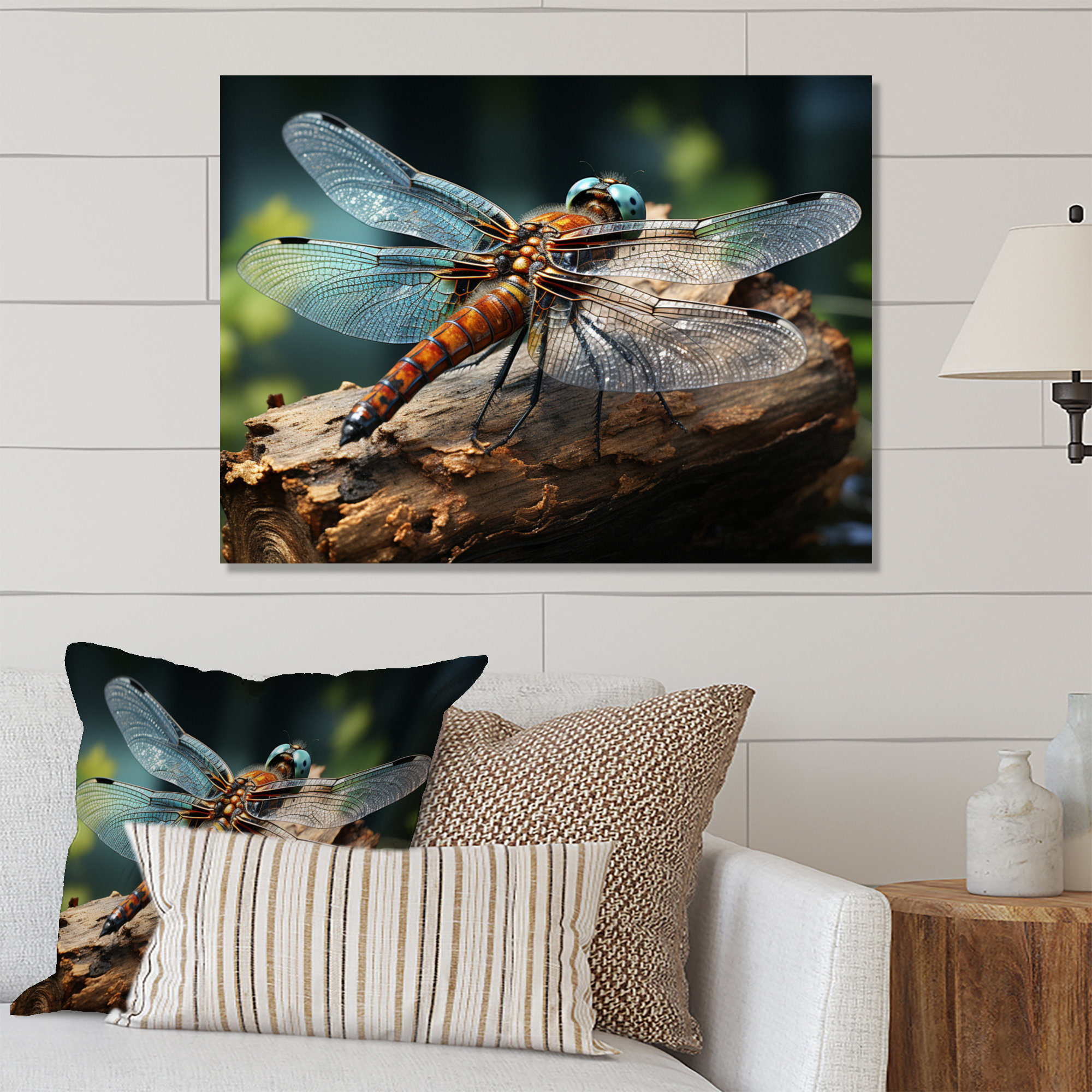 Ebern Designs Teal Dragonfly Portrait II - Animals Metal Art Print ...