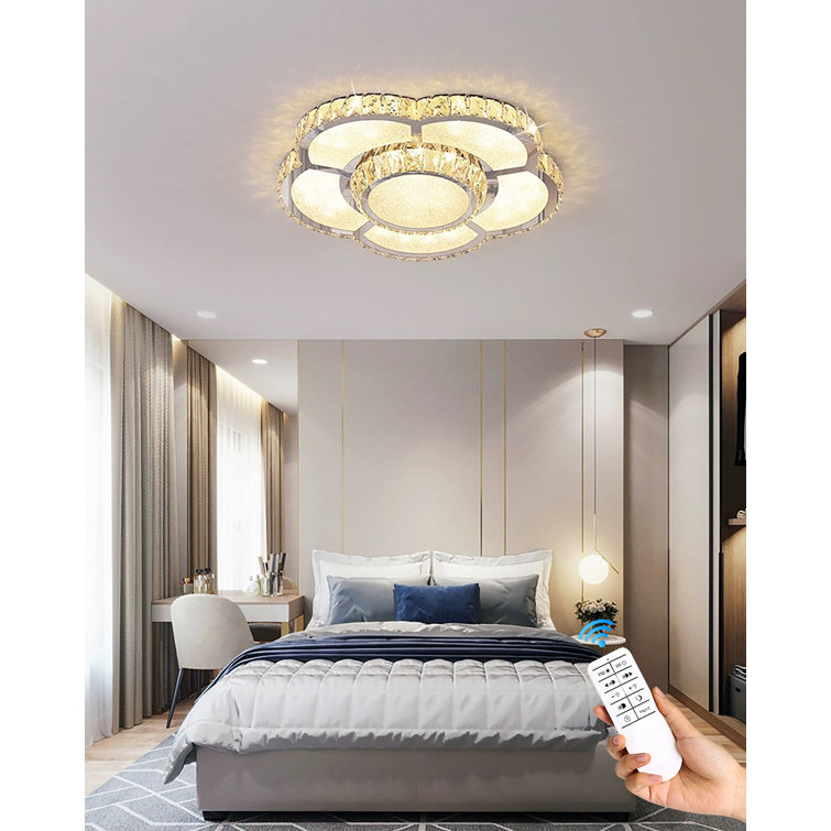 Mercer41 Sharrieff 1 - Light Stainless Steel LED Crystal Pendant | Wayfair