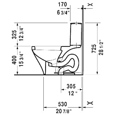 Duravit DuraStyle Dual Flush Elongated One-Piece Toilet (Seat Not ...