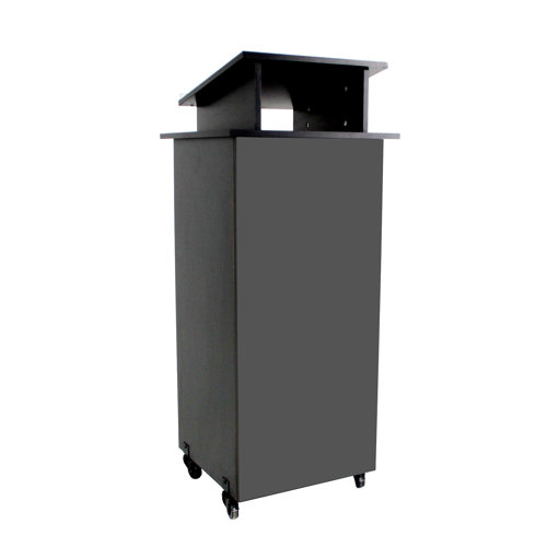 FixtureDisplays 44"H X 18"W Black Wood Podium Pulpit Lectern Event ...