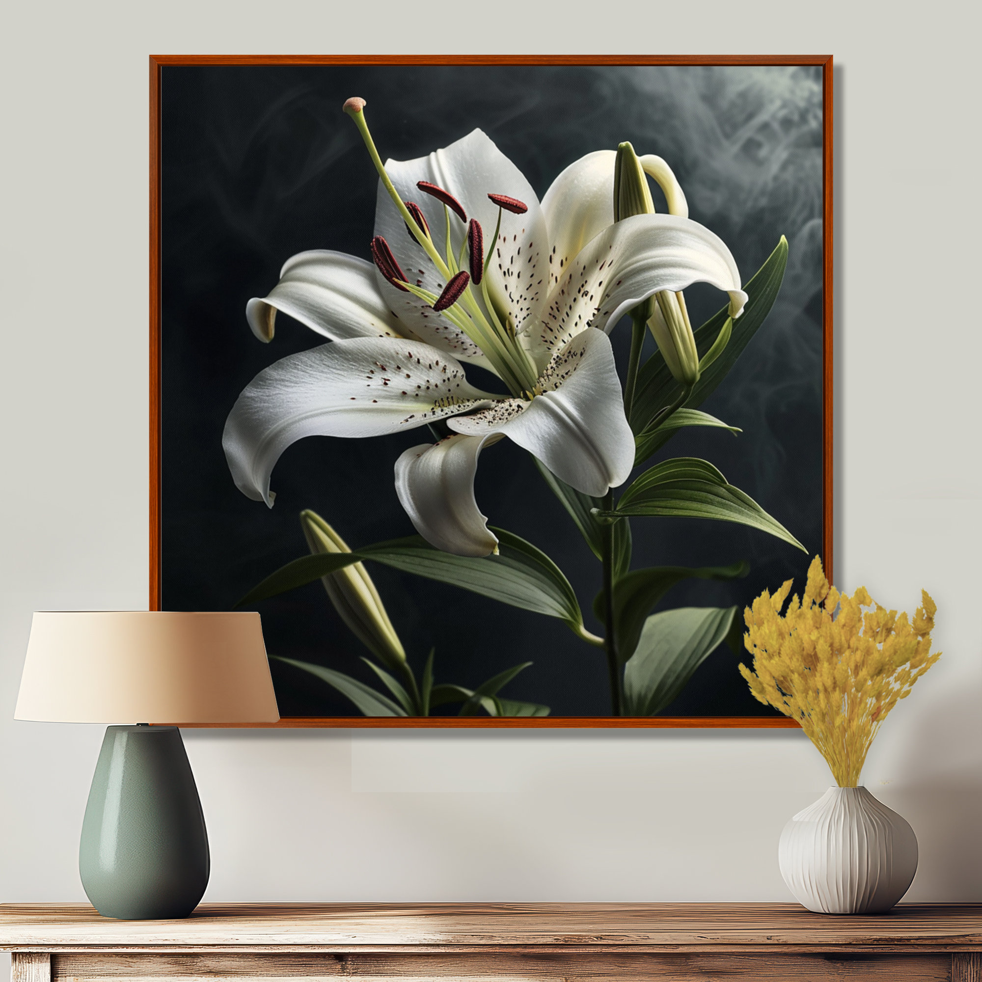 Ebern Designs Close Up Of White Lily Flower - Lily Wall Art | Wayfair
