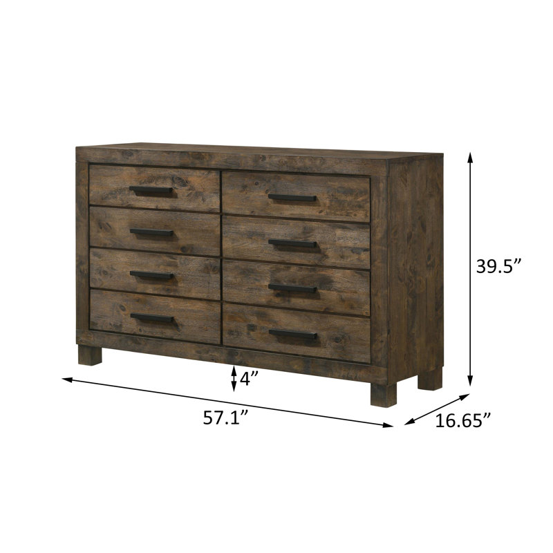 Loon Peak® Feliberto 4 Piece Bedroom Set in Rustic Golden Brown | Wayfair