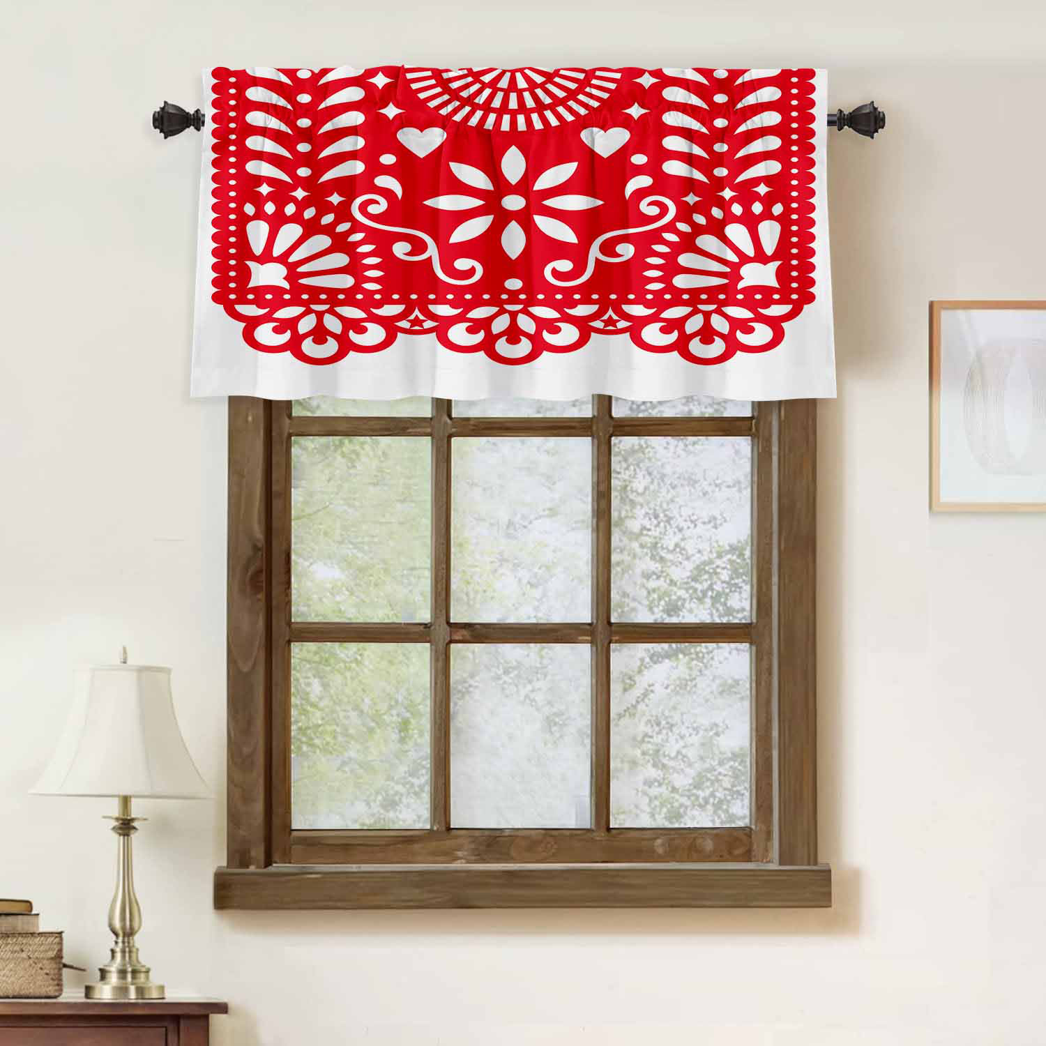 East Urban Home White 52"W Band of Skeletons and Mexican Banner Window ...