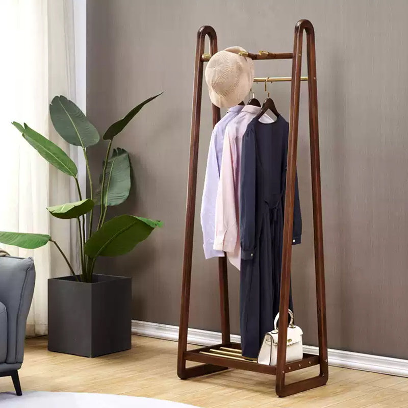 Brass Foam Dark Brown Minimalism Solid Wood Stainless Steel Clothes ...