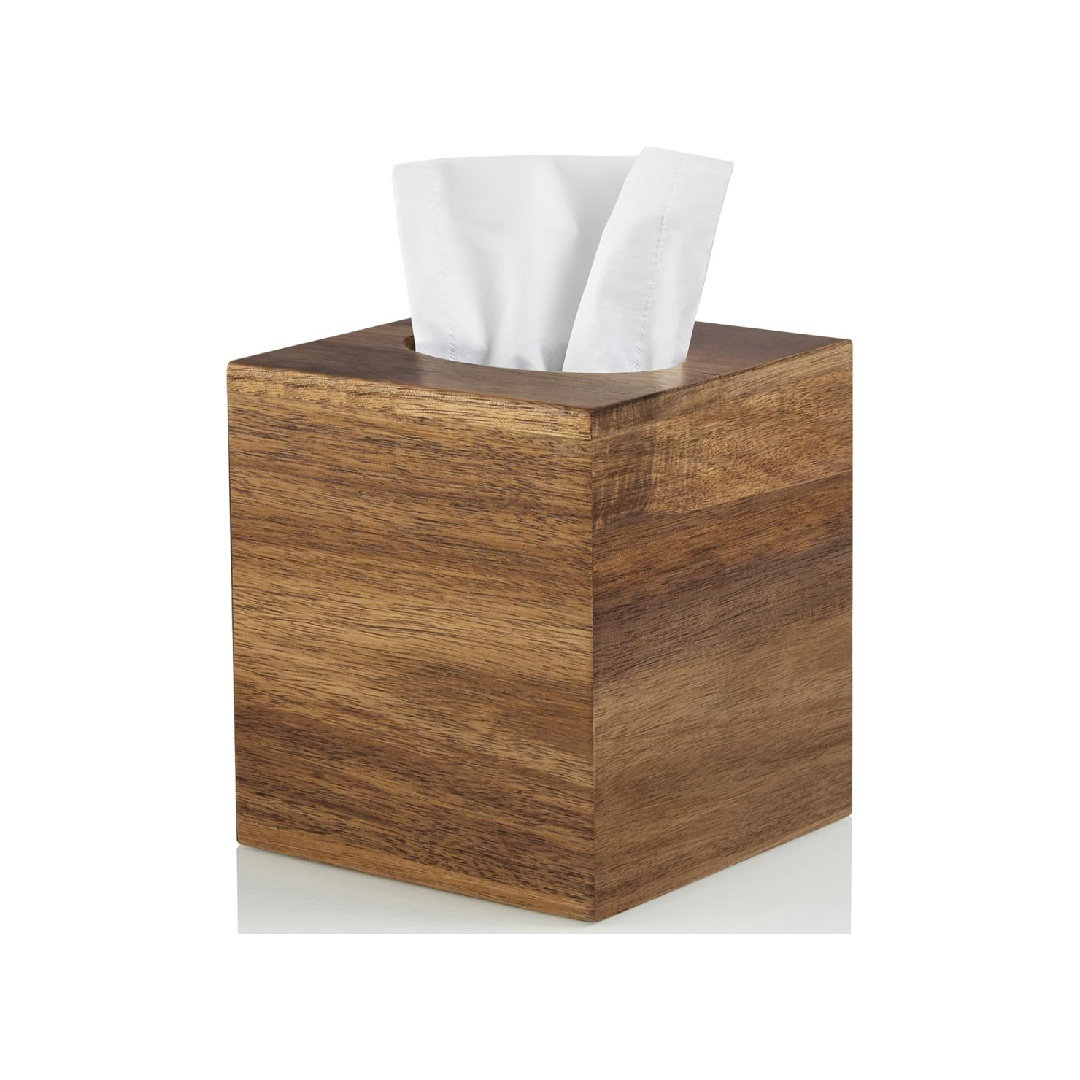 Ophelia & Co. Tissue Box Cover Square - Acacia Wood Tissue Box Holder ...