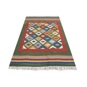 Bakero Handmade Kilim Wool Green Rug | Wayfair.co.uk