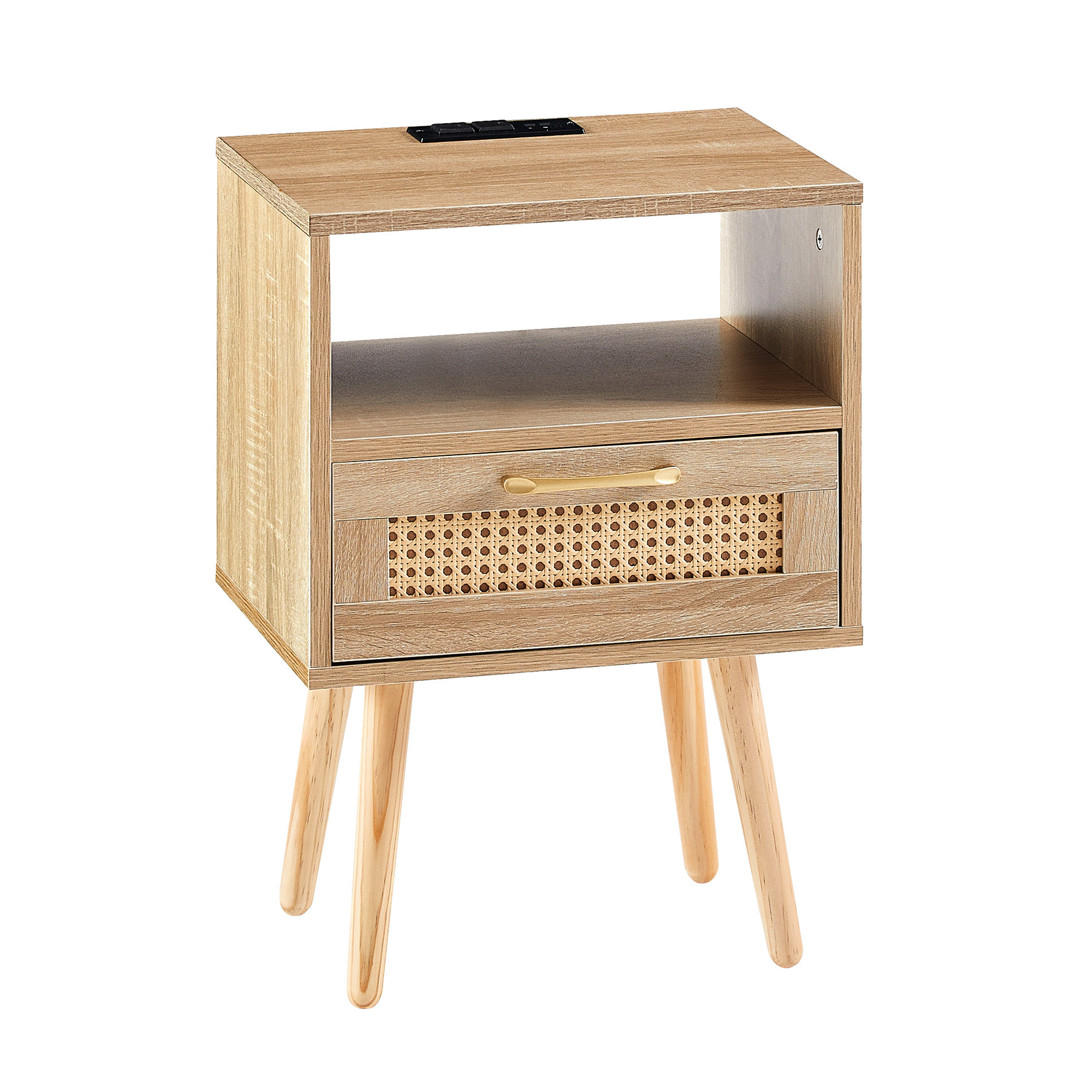 Latitude Run® 15.84" Side Table With Charging Function And Material ...