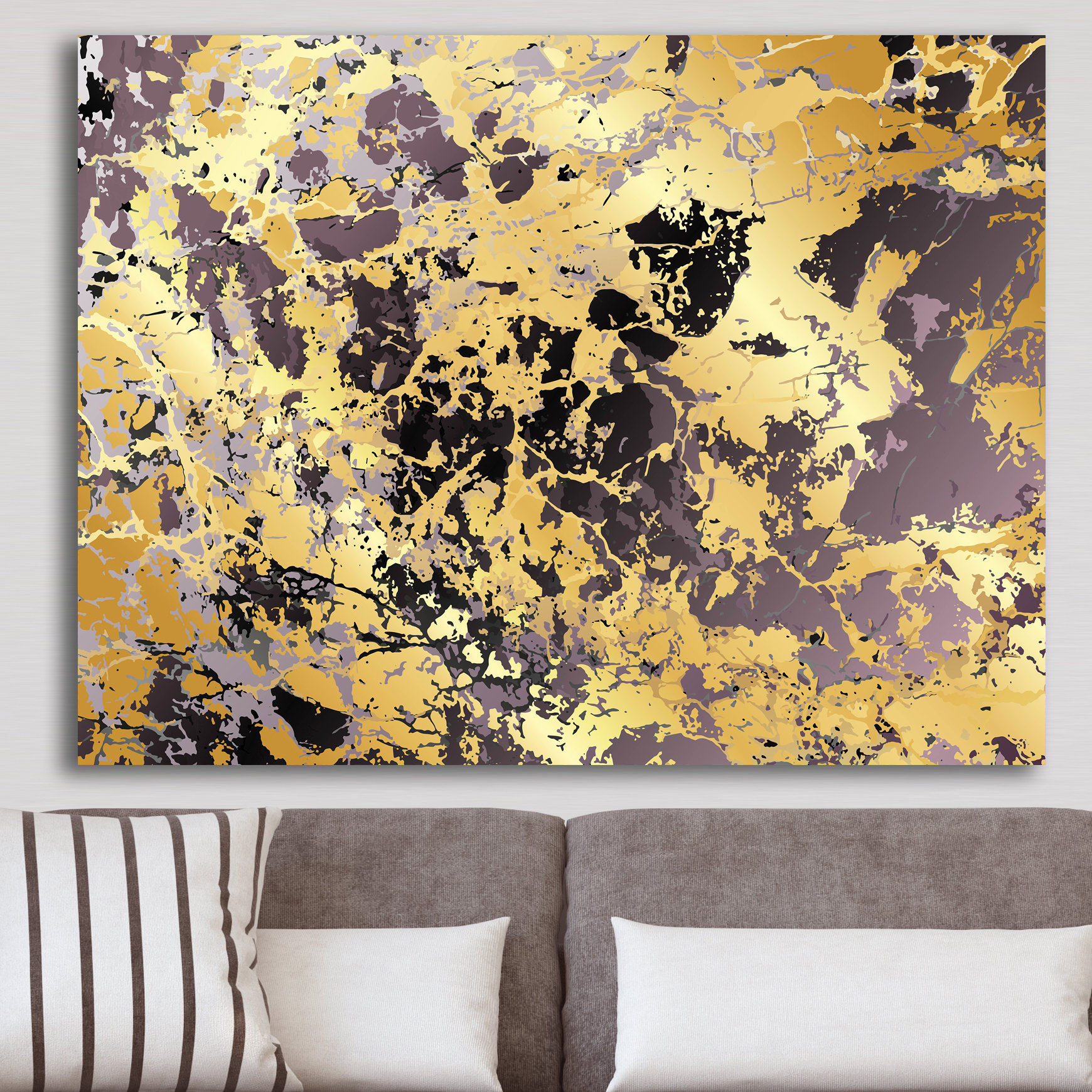 East Urban Home 'Gold Marble Composition' - Print on Canvas - Wayfair ...