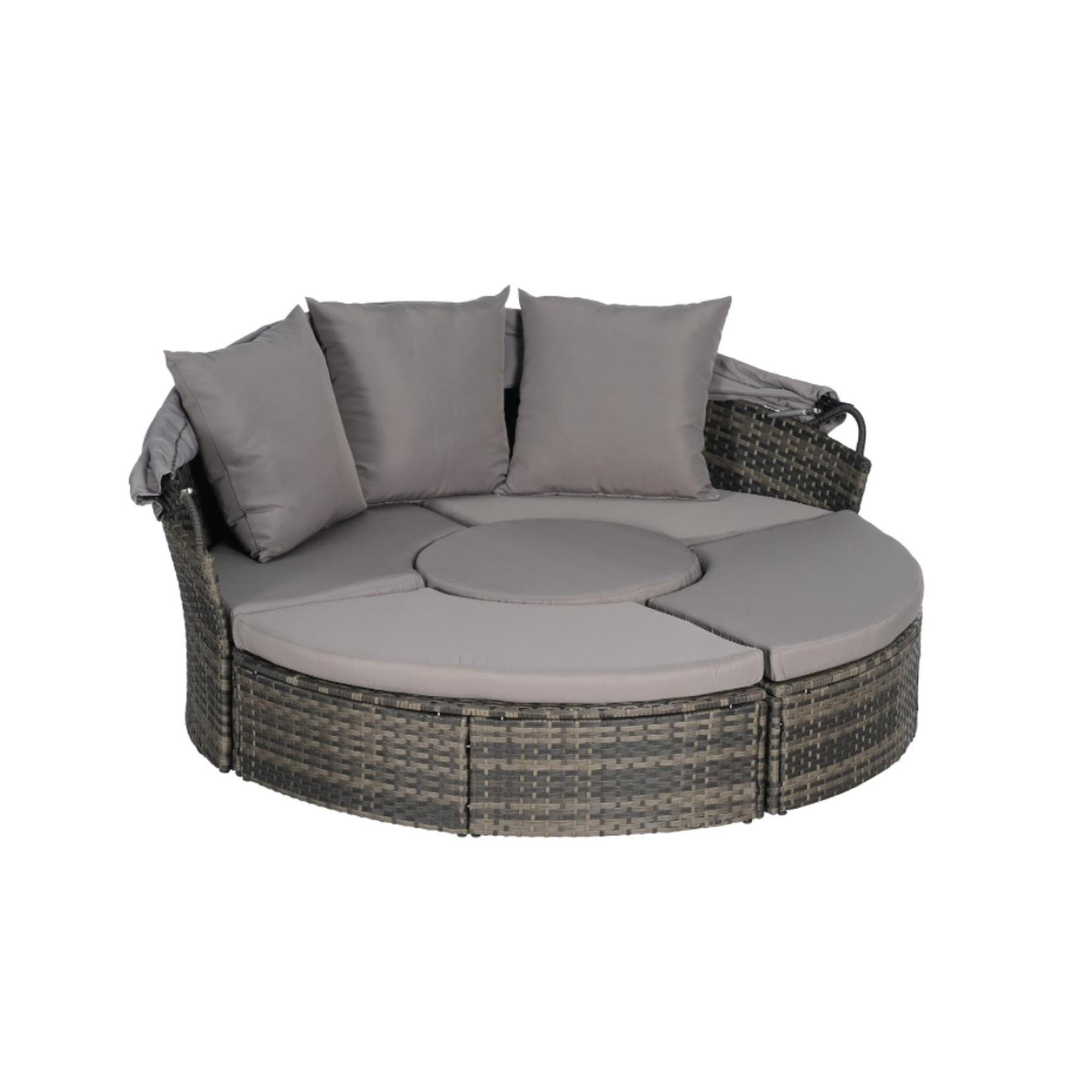 Latitude Run® Outdoor sectional daybed with canopy | Wayfair