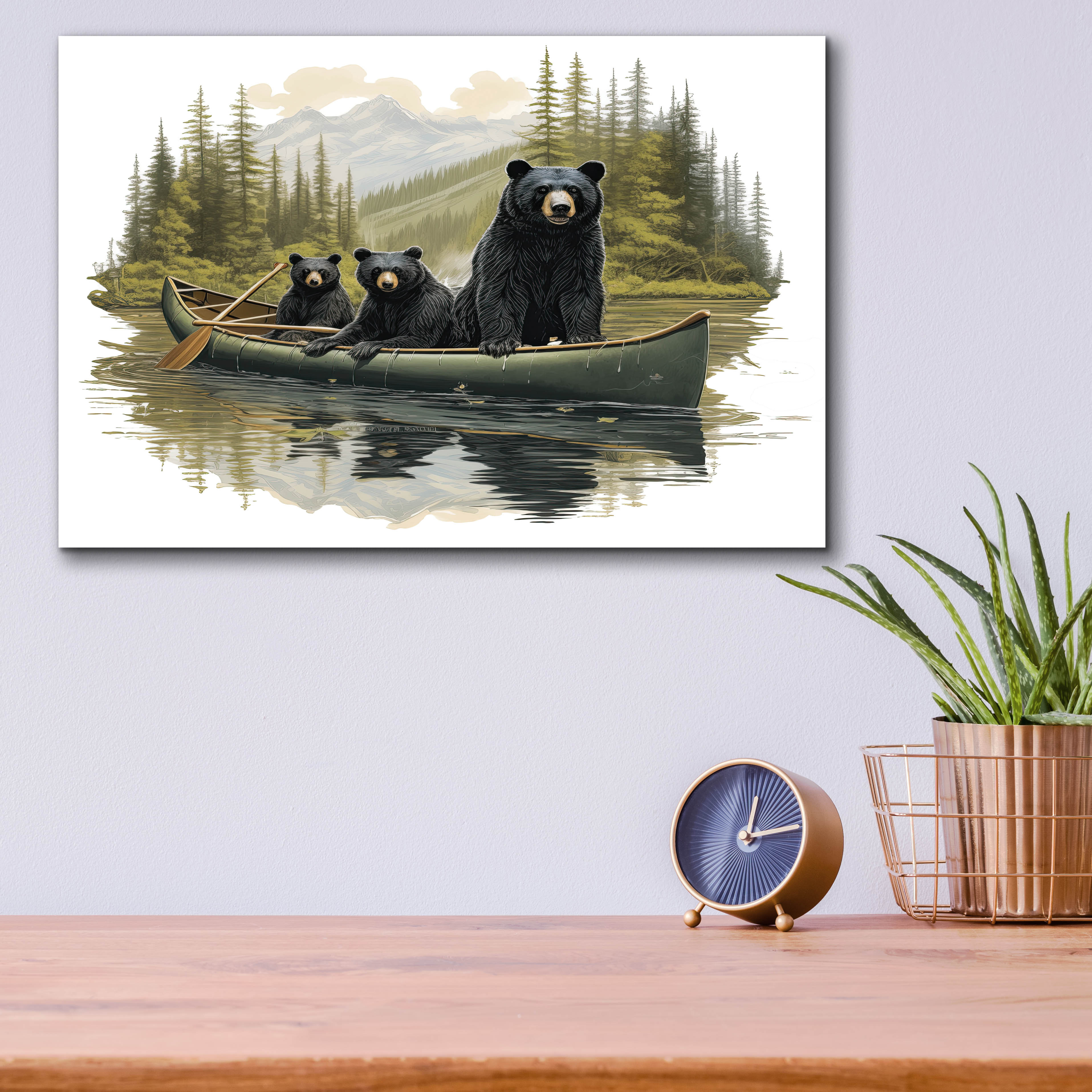 Millwood Pines 'Black Bear Canoe Mountains' by Jim Baldwin Acrylic ...