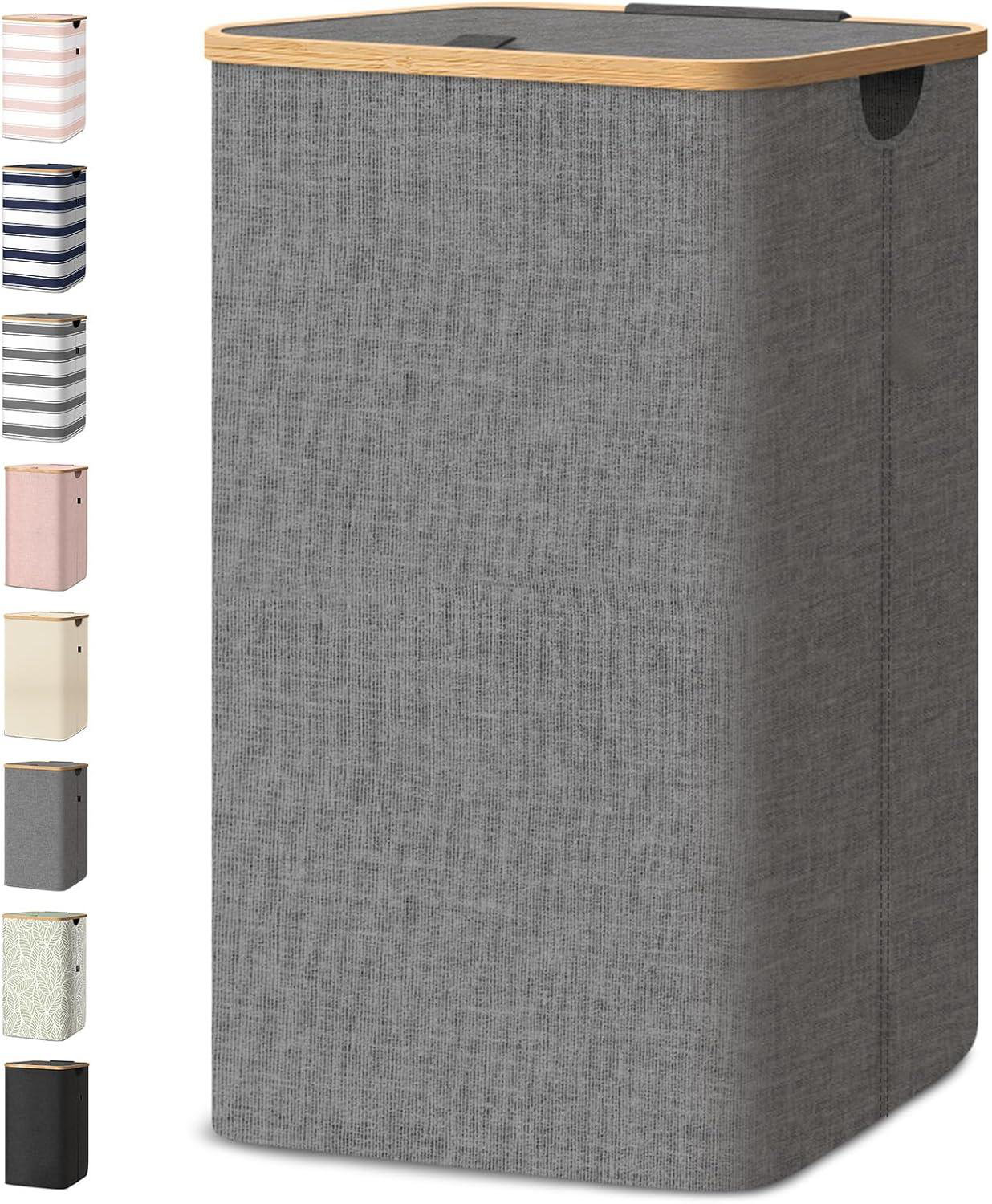 Ebern Designs Laundry Hamper With Lid, Tall Laundry Baskets With Bamboo ...