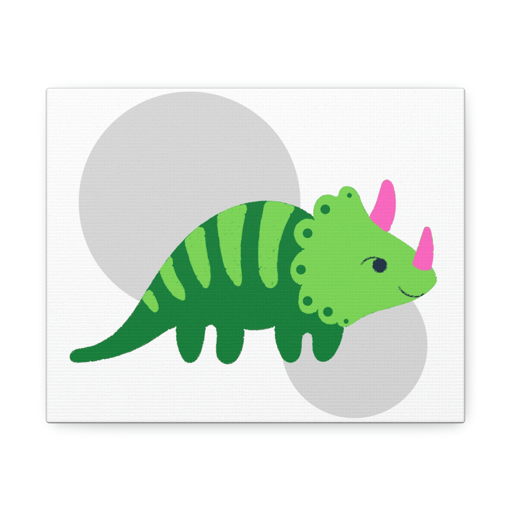 Trinx Green Triceratops Dinosaur Stretched - Wrapped Canvas Graphic Art ...